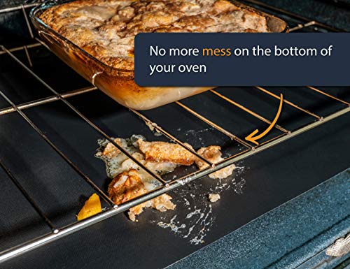 Oven Liners for Bottom of Oven - 2 Pack Large Heavy Duty Mats, 17βx25β Non-Stick Reusable Liner for Electric, Gas, Toaster Ovens, Grills - BPA & PFOA Free Kitchen Accessory to Keep Your Oven Clean