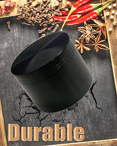 NVHSAL Grinder 2.5 Inch, Aluminum Alloy Grinder Black
