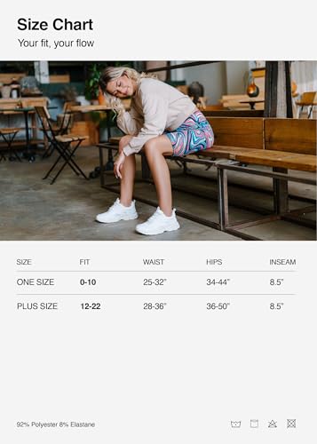 Conceited Biker Shorts Women - Soft - High Waist Tummy Control - Essential - Regular and Plus Size - Fusion - Large - X-Large