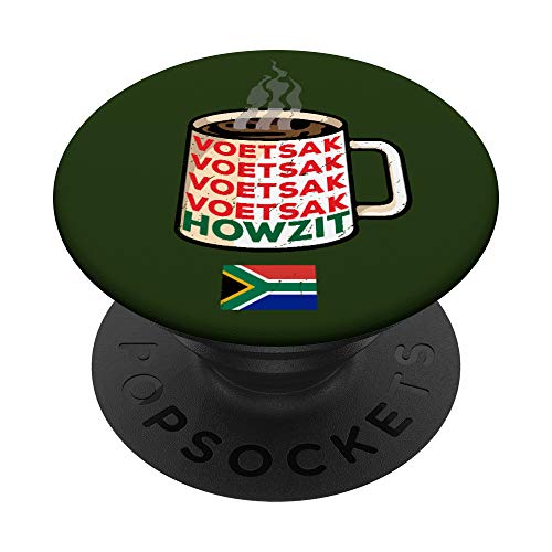 Coffee Warning Voetsek South Africa Funny Howzit PopSockets PopGrip: Swappable Grip for Phones & Tablets