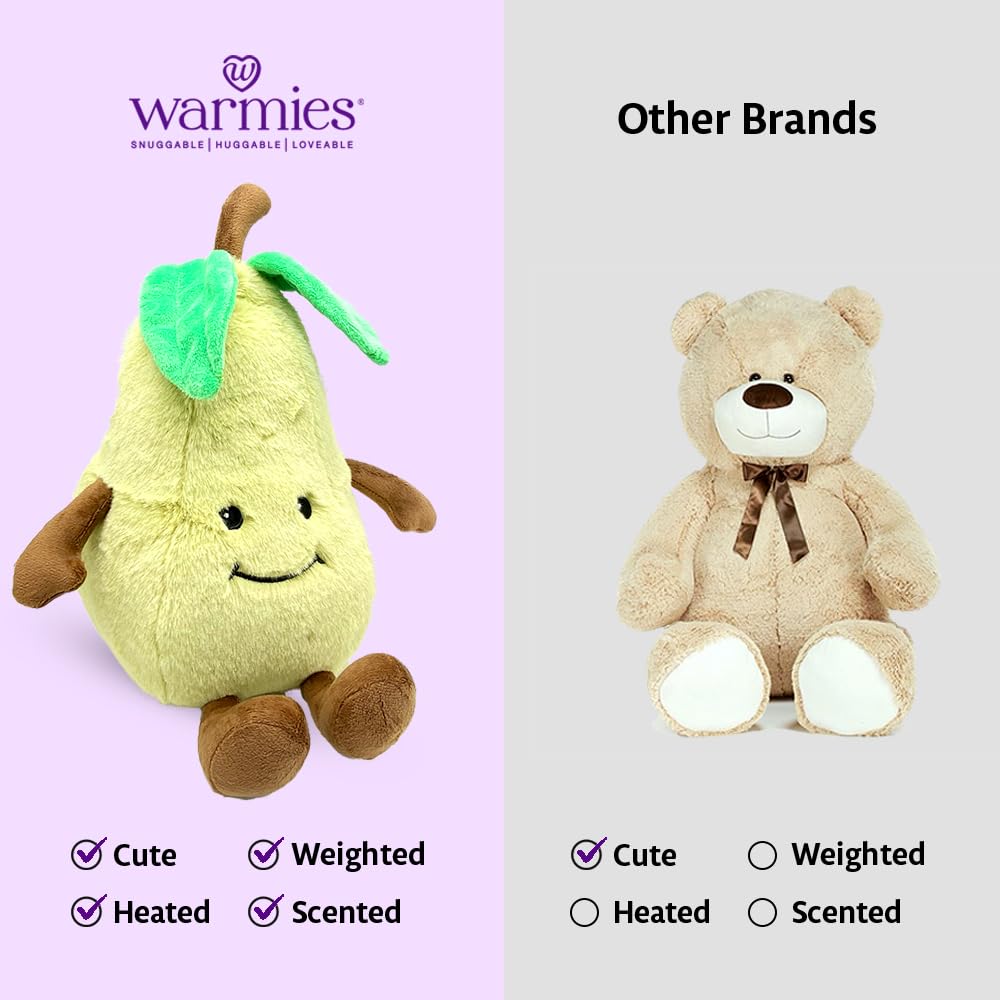warmies PEAR Cozy Plush Heatable Lavender Scented Stuffed Figure