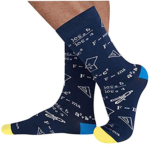 xywlwoer Novelty Algebra Geometry Math Genius Socks Funny Gifts Stocking Stuffers for Kids teen Boys Mens Dad Father Math Lovers
