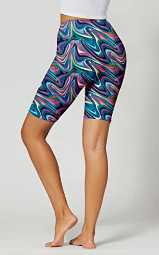 Conceited Biker Shorts Women - Soft - High Waist Tummy Control - Essential - Regular and Plus Size - Fusion - Large - X-Large
