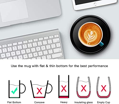 Smart Coffee Warmer, BESTINNKITS Auto On/Off Gravity-induction Mug Warmer for Office Desk Use, Candle Wax Cup Warmer Heating Plate (Up To 131F/55C) (Black)
