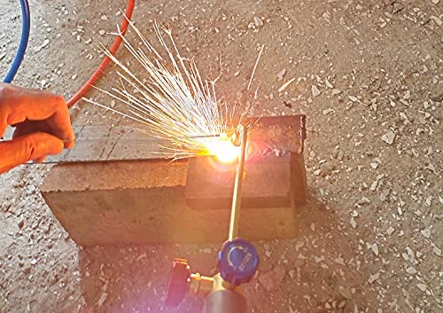 RTMMFG Oxygen MAPP Torch Kit Portable Cylinder Metal Stand, for Soldering, Brazing, Sparker, Protection glass, Extra nozzle(Gas Cylinders Not Included)