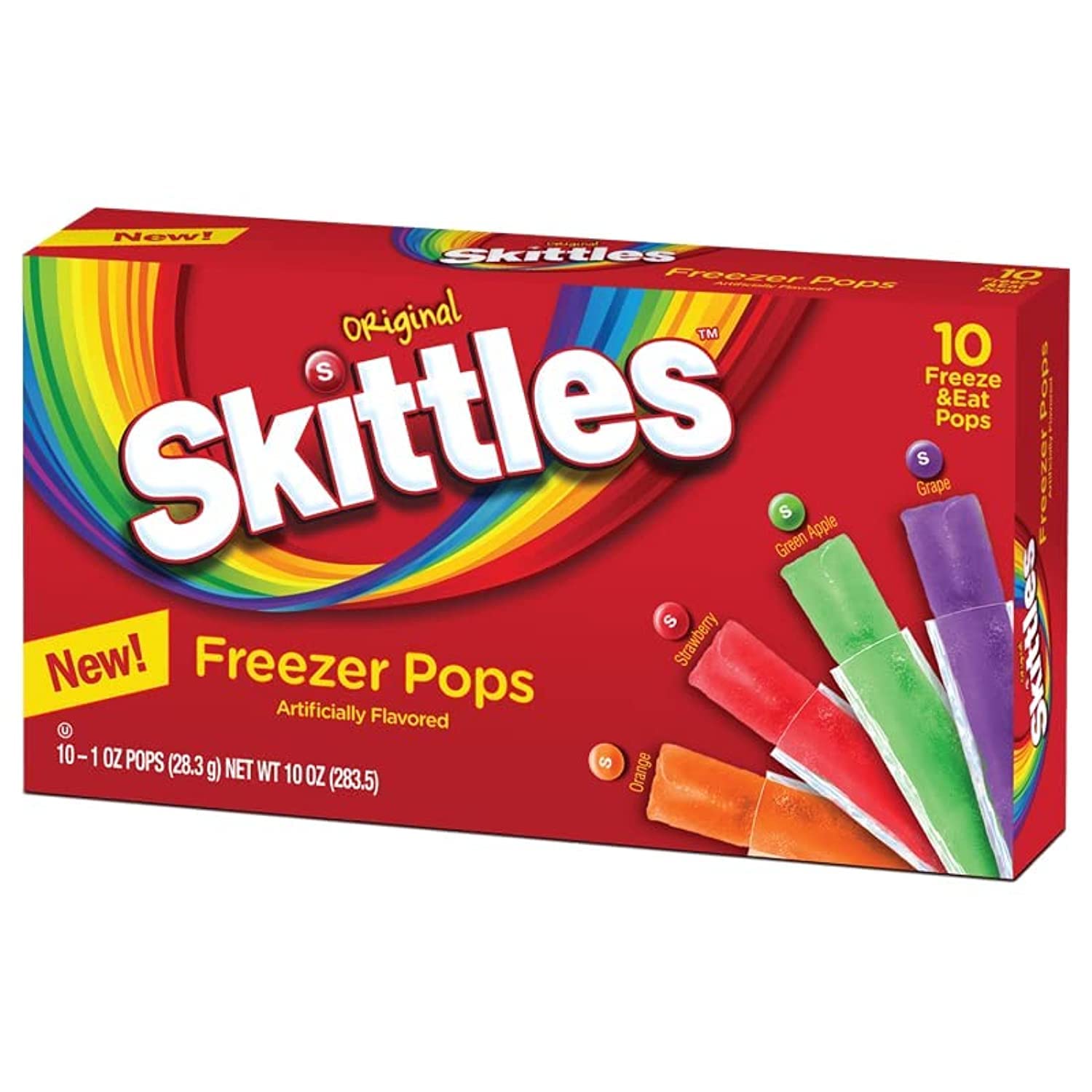 Skittles Freezer Pops ~10 freeze pop box ~ Lot of 2