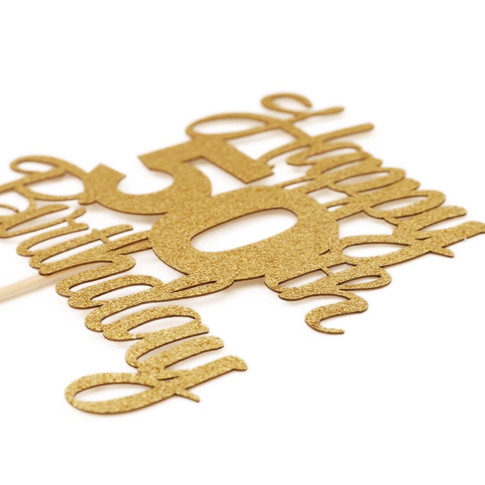 Happy 50th Birthday Cake Topper - 50th Anniversary Cake Topper，happy 50th Birthday Cake Topper，50 Cake Topper Gold，50th Birthday Cake Topper，50th Anniversary Cake Topper Gold Party Decorations