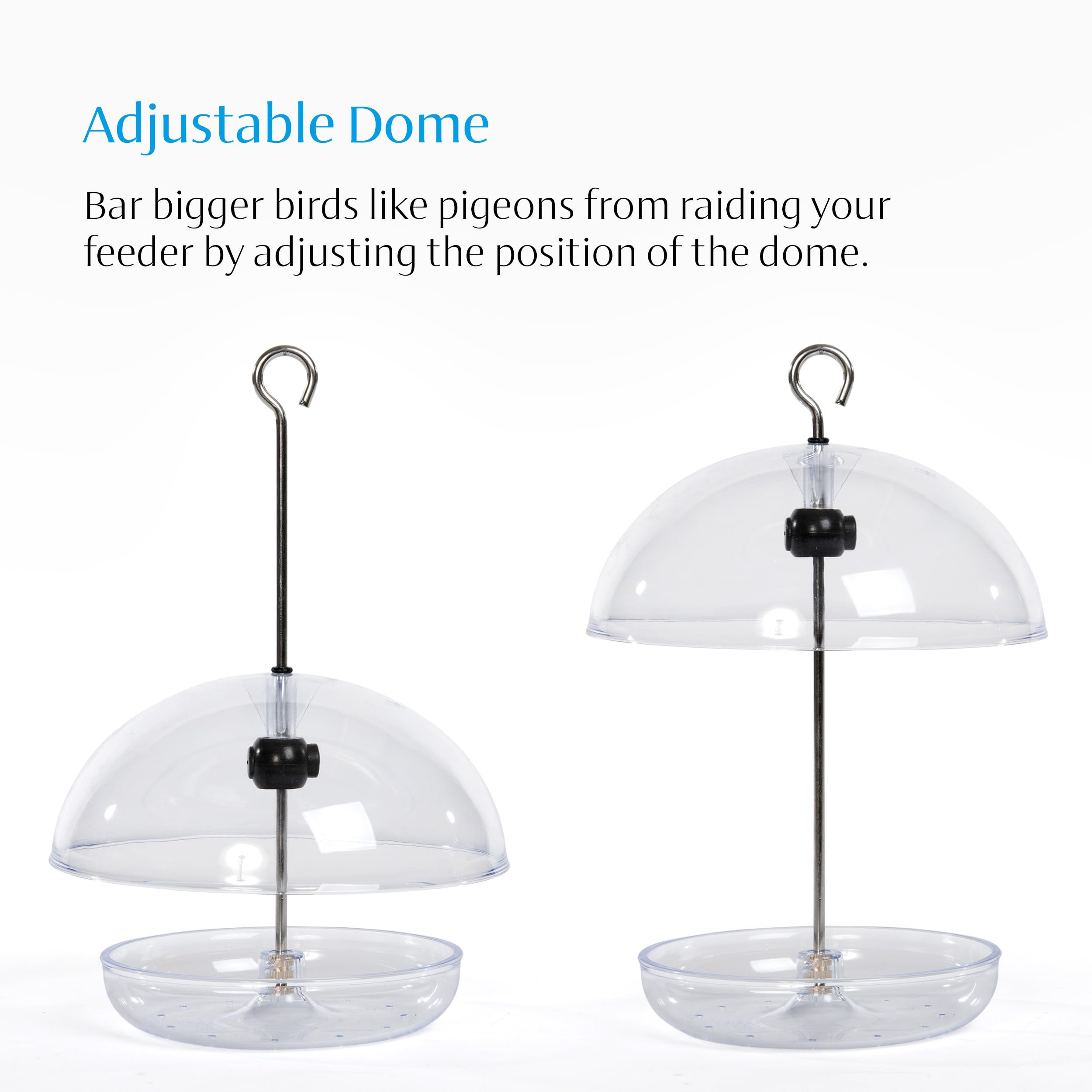 Bluebird Feeder - Jacobi Jayne® Pearl Feeder Dome Bird Feeder for Small Birds - Bluebird Feeder for Mealworms - Platform Bird Feeder Dome Cover - Covered Mealworm Feeder attracts Blue Birds
