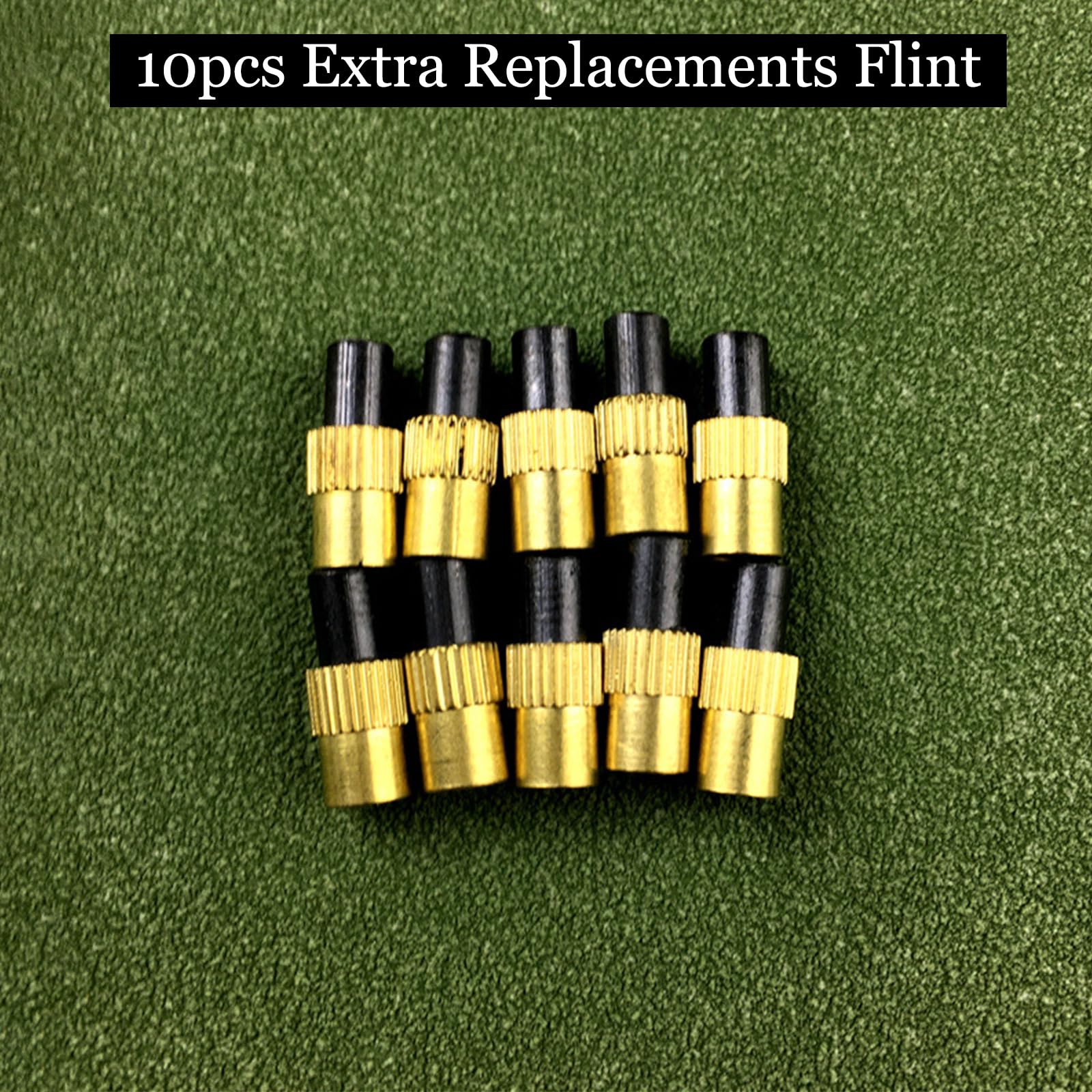 Flint Striker, 2pcs Flint Spark Lighters with 10 Extra Flint Replacements, Square and Round Nickel-Plated Steel Torch Strikers, Creative Igniter Flints for Welding Brazing Soldering,Camping,Lover