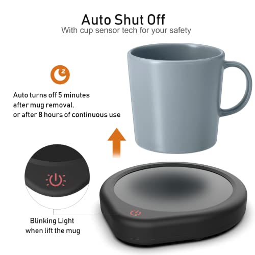 Coffee Mug Warmer with Auto Shut Off for Desk, Cup Warmer Smart Temperature Settings, Electric Beverage Tea Water Milk Warmer for All Cups and Mugs, Heating Plate Candle Wax Warmer