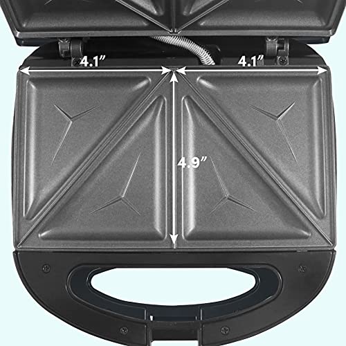 Elite Gourmet ESM2207 Maxi-Matic Sandwich Panini Maker Grilled Cheese Machine Tuna Melt Omelets Non-Stick Surface, 2 Slice, Black