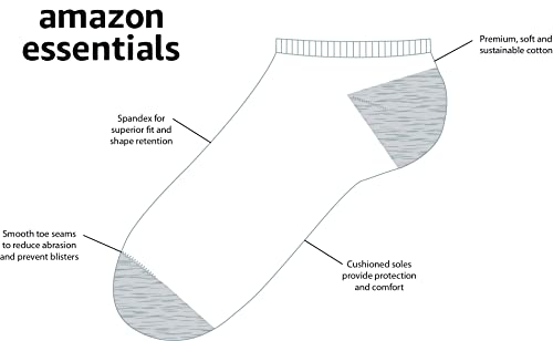 Amazon Essentials Unisex Kids' Cotton Low Cut Sock, 14 Pairs, White, Medium