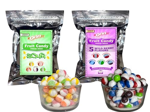 2 Packs Freeze Dried Skittle's Candy (8 oz Total) USA (Sour/Wild Berry)