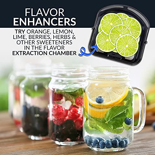 HomeCraft HCIT3BS 3-Quart Black Stainless Steel Café' Iced Tea And Coffee Brewing System, 12 Cups, Strength Selector & Infuser Chamber, Perfect For Lattes, Lemonade, Flavored Water, Large Pitcher
