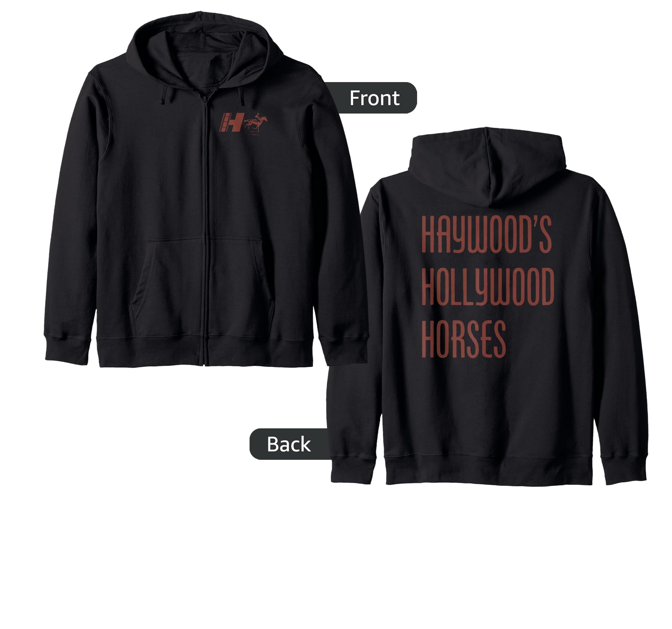 Nope Movie Haywood's Hollywood Horses Front and Back Zip Hoodie