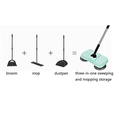 Iuhan 3 in 1 Suction Sweeper,Hand Push Sweeper,40 Inch Multifunctional Home Hand Push Sweeper,Wet Drag Lazy Home Mopping Machine for Hardfloor,Tile