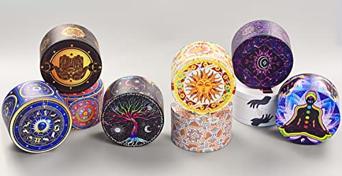 Hasbud Spice Grinder Boho Grinder (3", Black Lucky Tree Pattern)