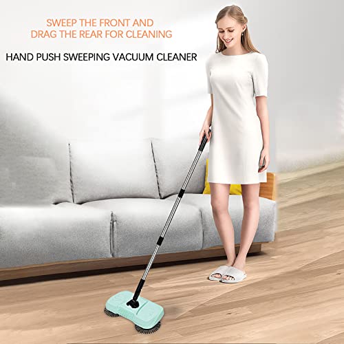 Iuhan 3 in 1 Suction Sweeper,Hand Push Sweeper,40 Inch Multifunctional Home Hand Push Sweeper,Wet Drag Lazy Home Mopping Machine for Hardfloor,Tile