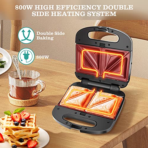 Taylor Swoden Sandwich Maker 3 in 1,Compact Waffle Maker with Removable Plates,Electric Panini Press Grill with Non-Stick Plates, LED Indicator Lights, Cool Touch Handle, Anti-Skid Feet