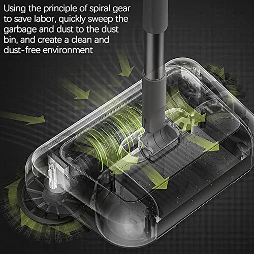 Hand Push Sweeper, Household Lazy Dry Sweep, Wet Mop, Storage,3 in 1 Suction Sweeping Machine, 180° Range of Motion, Hand-Push Automatic Hand Sweeper is Light and Quiet, for Wood Hardfloor, Tile