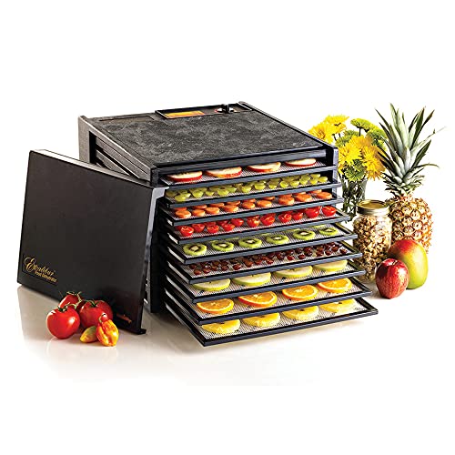 Excalibur 3900B Electric Food Dehydrator Machine with Adjustable Thermostat Accurate Temperature Control and Fast Drying, 600 W, 9 Trays, Black