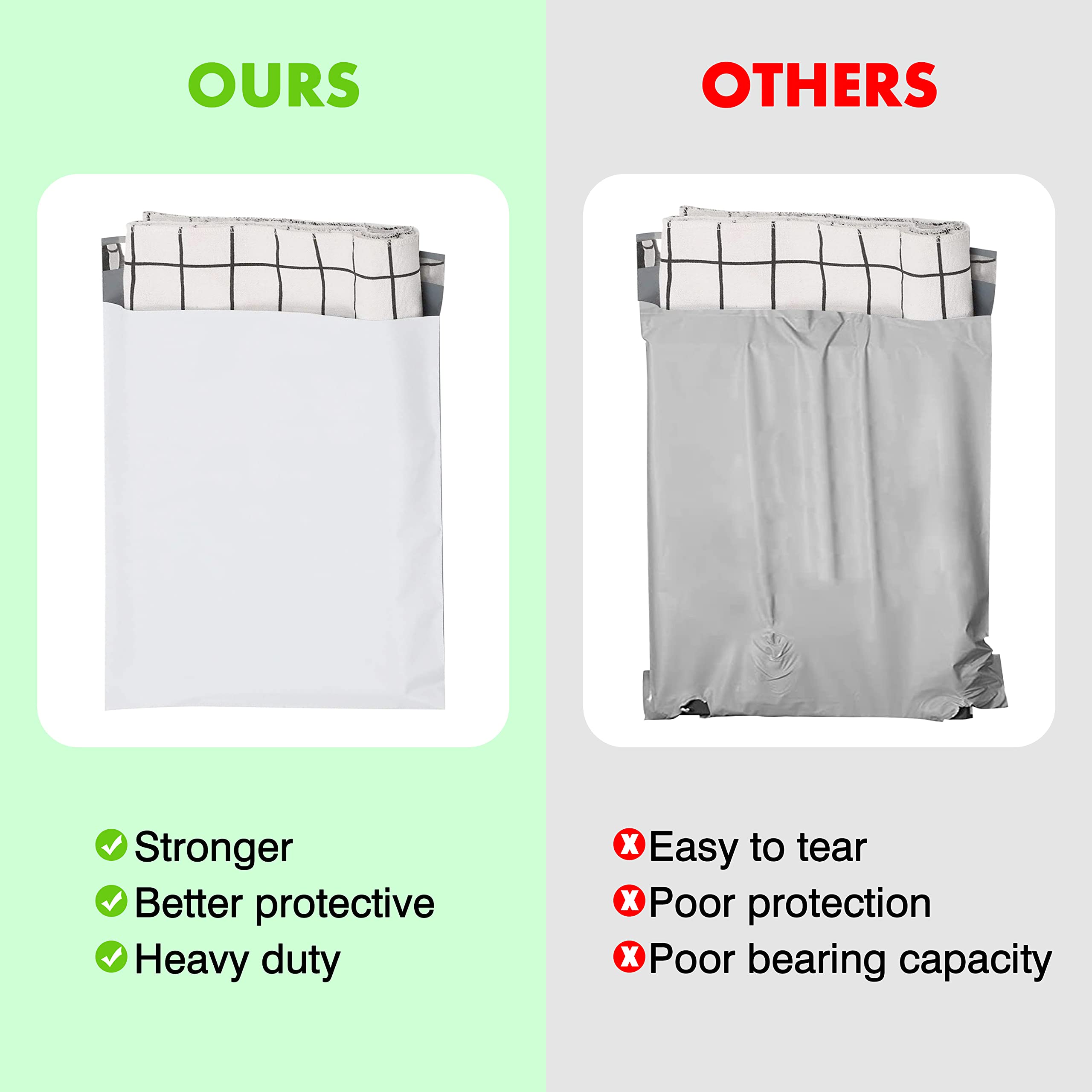 EIt White Returnable Poly Mailers, 100 Pack, Small Business Packaging Supplies,Shipping Bags, Shipping Envelopes, Strong Self-Seal Tear-resistant (6X9 100PC)