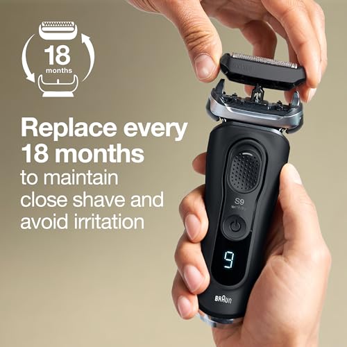 Braun Electric Shaver Head Replacement Part 92B Black, Compatible with Series 9 Electric Razors for Men