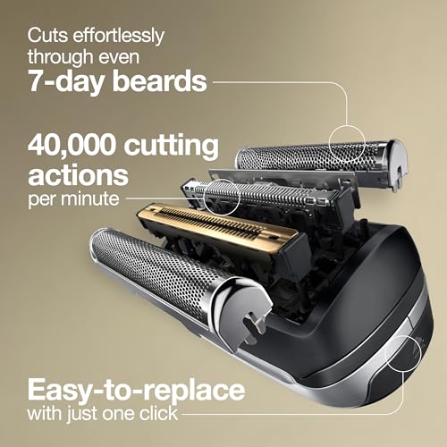 Braun Electric Shaver Head Replacement Part 92B Black, Compatible with Series 9 Electric Razors for Men