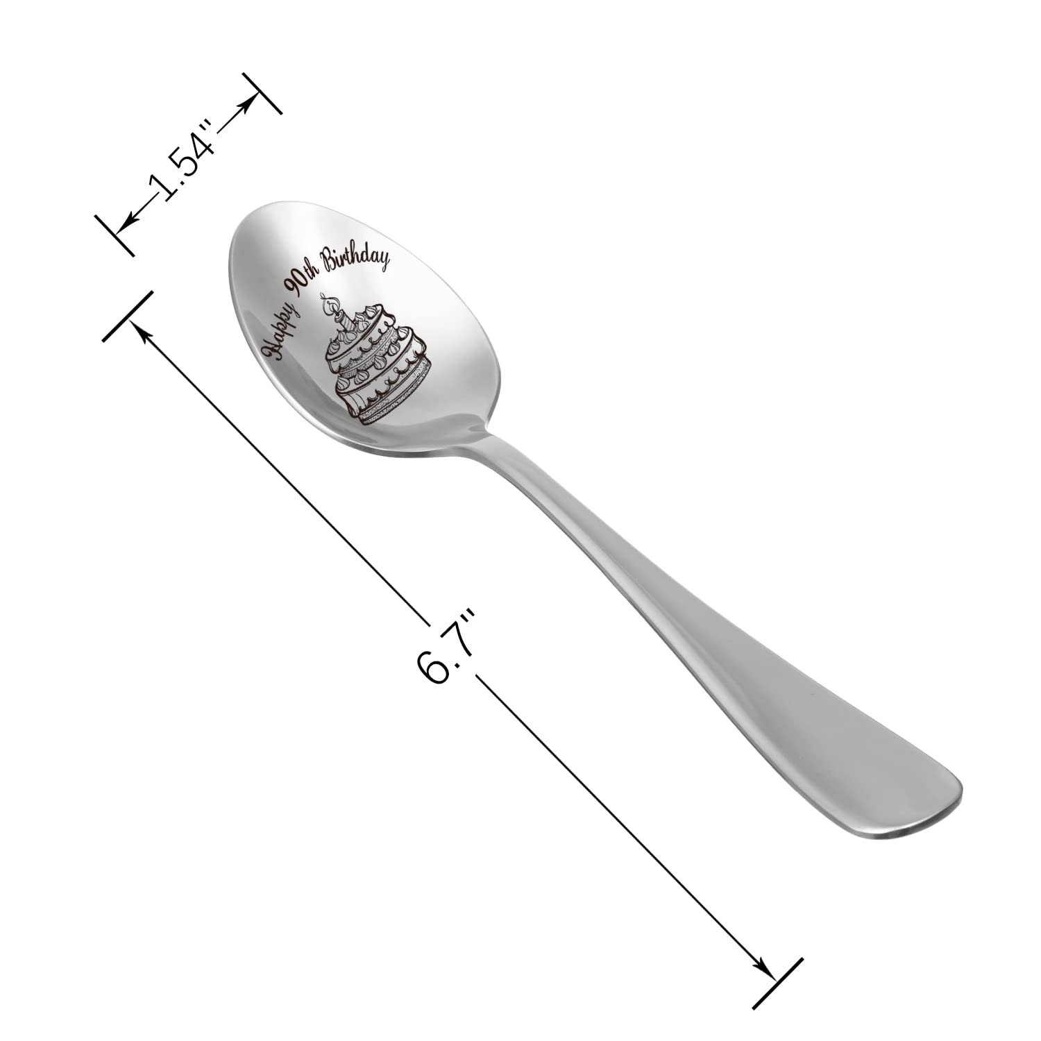 Happy 90th Birthday Spoon&Fork Gifts Engraved Spoon&Fork Personalized Birthday Gifts for Grandpa Dad Husband Uncle Friend