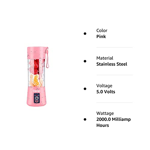 Portable Blender Smoothies Personal Blender Mini Shakes Juicer Cup USB Rechargeable.