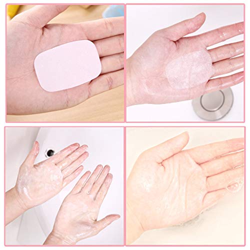 SuanlaTDS 40 Pcs Portable Disposable Paper Soap Sheets Hand Washing Bath Scented Paper Soap for Camping Hiking Travel