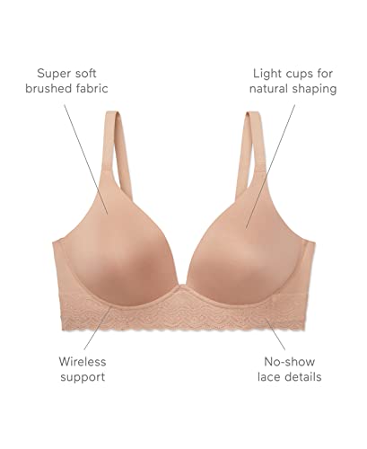 Warner's Womens Cloud 9 Super Soft Wireless Lightly Lined Comfort Ro5691a Full Coverage Bra, Ivory Mist Pastel Patels, 40C US