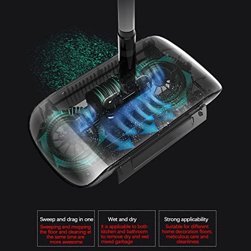 Household Sweeper Cleaner Machine, 3 in 1 Hand Push Intelligent Clean Machine for Home Hardfloor Tile Apartments Offices