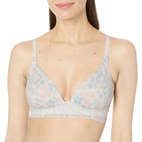Warner's Womens Cloud 9 Super Soft Wireless Lightly Lined Comfort Ro5691a Full Coverage Bra, Ivory Mist Pastel Patels, 40C US