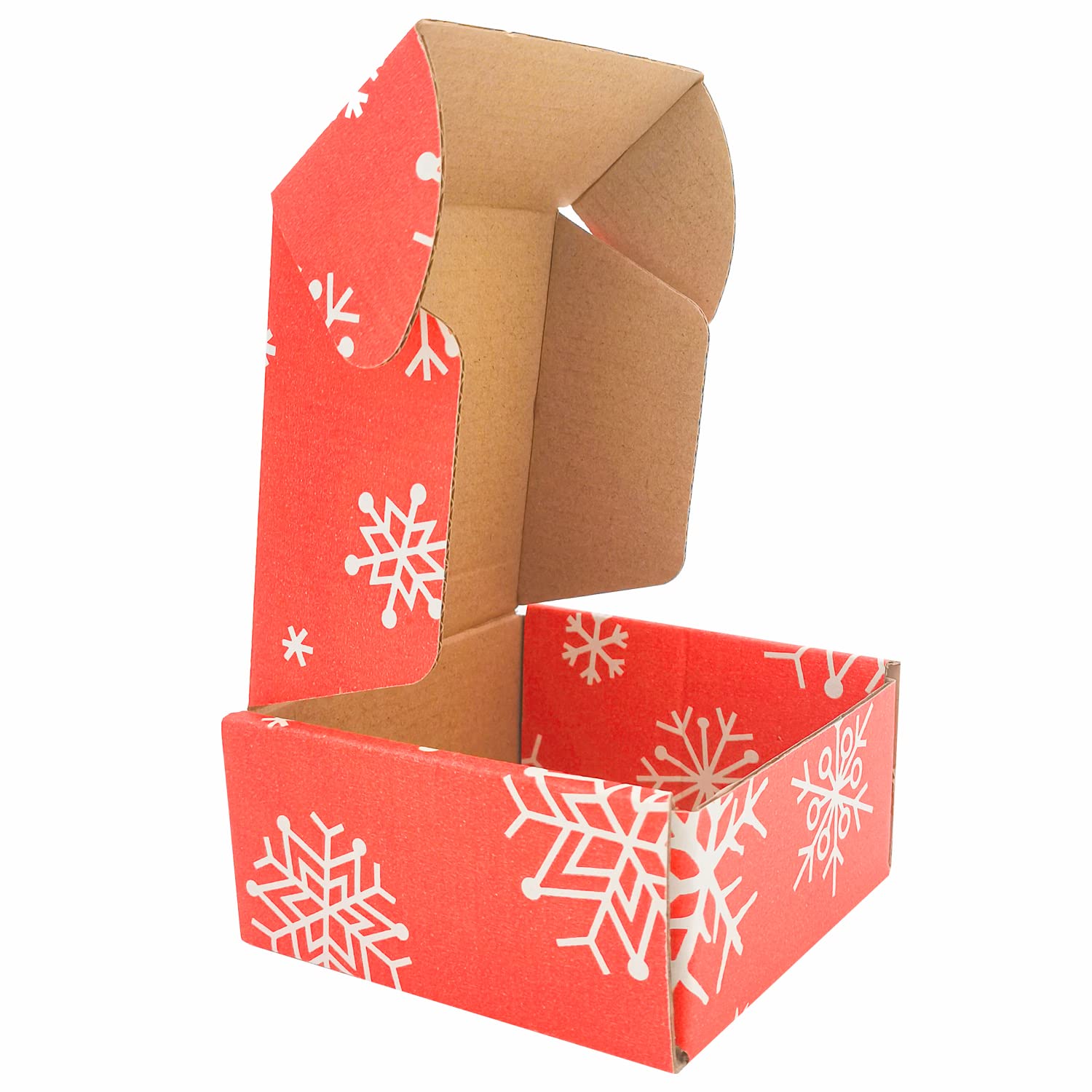 Green Recyclable Cardboard Small Gift Mailer Boxes for Shipping Packaging Craft Gifts Giving Products (Red and White, 4 x 4 x 2 Inch)