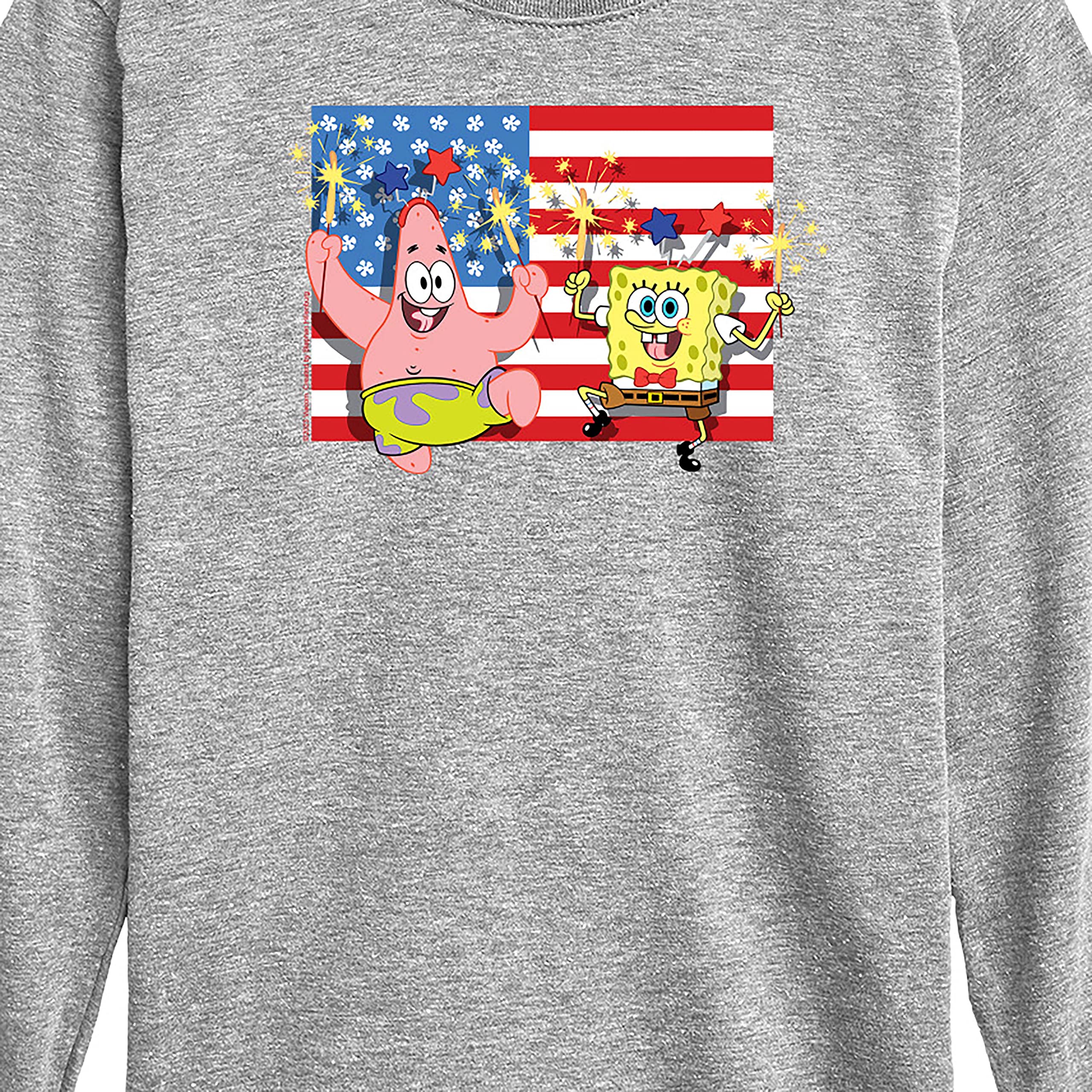 HYBRID APPAREL - Spongebob Squarepants - Patrick Sparkers Flag - Toddler & Youth Long Sleeve Graphic T-Shirt - Size Medium