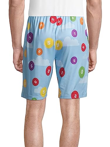 Skittles Candy in The Clouds Sky Blue Men's Lounge Pajama Shorts (X-Large)