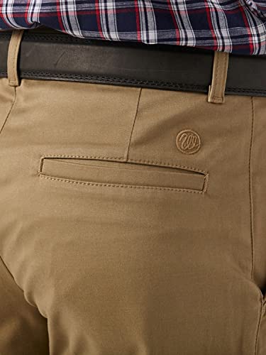 Wrangler Men's Riata Flat Front Relaxed Fit Casual Pant, Khaki, 30X36