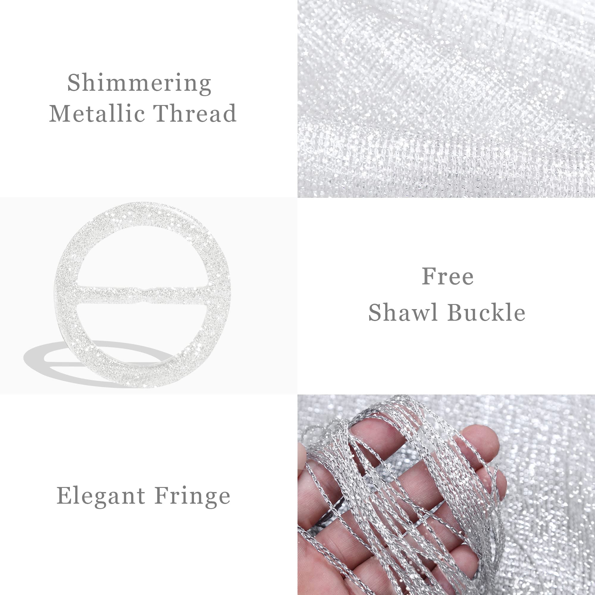 vimate White Wedding Shawl for Women, Summer lightweight Formal Shawls and Wraps for Evening Dresses (White)