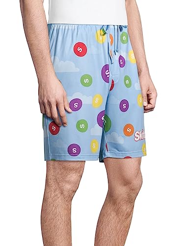 Skittles Candy in The Clouds Sky Blue Men's Lounge Pajama Shorts (X-Large)