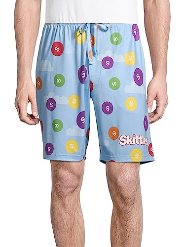 Skittles Candy in The Clouds Sky Blue Men's Lounge Pajama Shorts (X-Large)