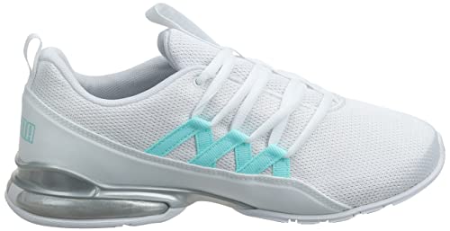 PUMA Womens Riaze Prowl Cross Trainer, PUMA Womens White-Gulf Stream, 9.5