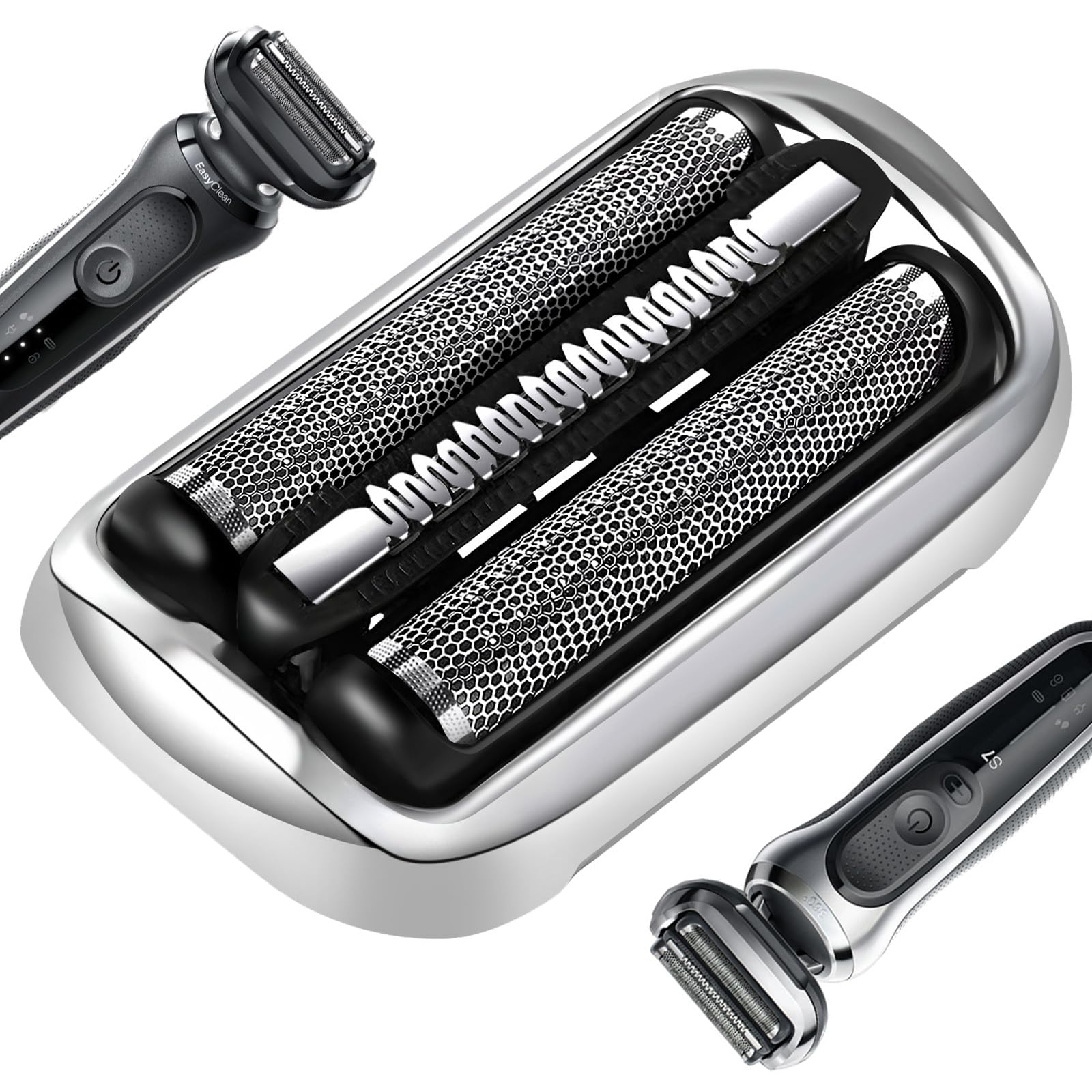 Euitent 73S for Braun Series 7 Replacement Head,73S Foil & Cutter Replace Blade Wet and Dry Suitable for Braun S7 ProSkin 7020s,7025s,7085cc,7089cc,Etc Silver (73S)