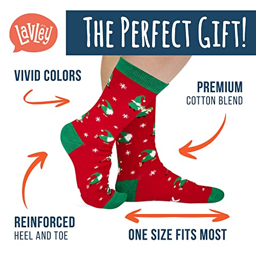 Funny Christmas Socks For Men & Women (It's Lit, Jolly Santa, Gnomes & Cookies)(Gnome For Xmas)