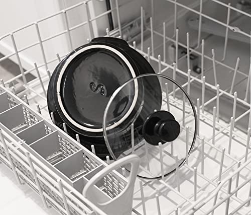 Elite Gourmet MST-350B# Electric Slow Cooker, Adjustable Temp, Entrees, Sauces, Stews & Dips, Dishwasher Safe Glass Lid & Crock (3 Quart, Black)