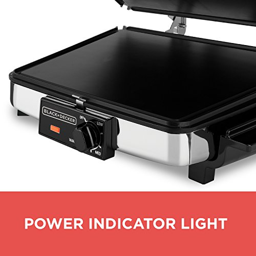 BLACK+DECKER 3-in-1 Waffle Maker with Nonstick Reversible Plates, Stainless Steel, G48TD