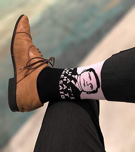 Balanced Co. That's What She Said Dress Socks Michael Scott Funny Socks Crazy Socks Casual Cotton Crew Socks (Pink)
