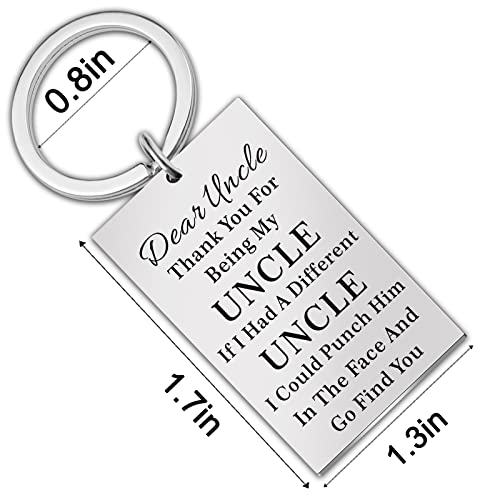 Uncle Gifts from Niece Nephew Mens Stocking Stuffers for Men Adults Uncle Keychain Uncles Gift Funny Christmas Present Thank You for Being My Uncle to be Father's Day