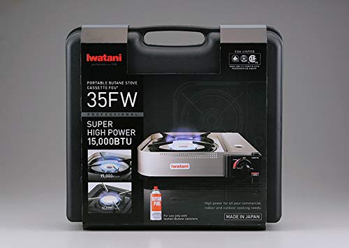 Iwatani 35FW Single-Burner Butane Portable Cooktop Indoor & Outdoor Cooking Stove Medium