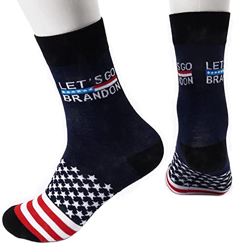 Funny Trump Socks Unisex Crew Make America Great Again Trump 2020 Socks for Men and Women (Let's Go Brandon-black)